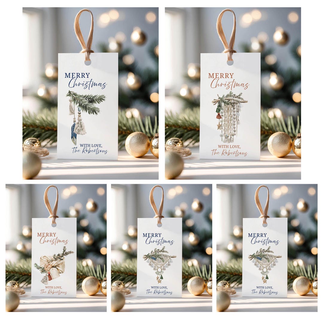 Christmas Gift Tag, Editable, Printable Holiday Label, DIY Canva ...