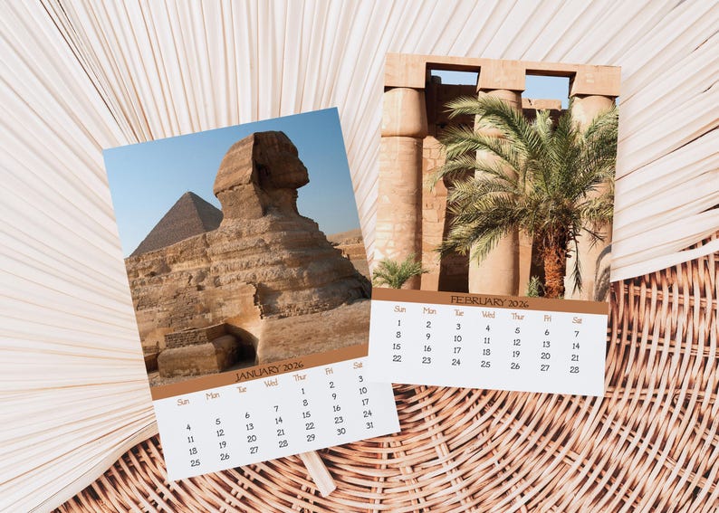 2026 Printable 5x7" Photo Calendar of the Egyptian Pyramids - Instant ...