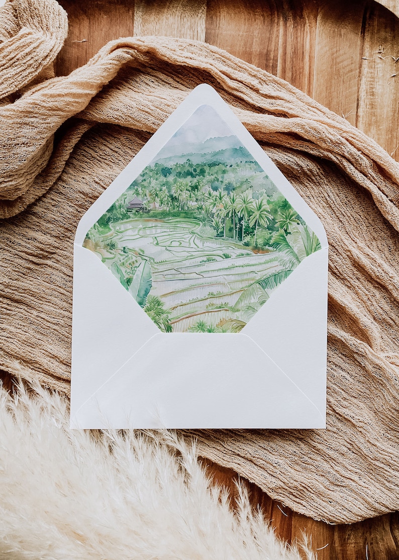 Digital "instant Download" Bali Tropical Palm Tree Rice Field ...