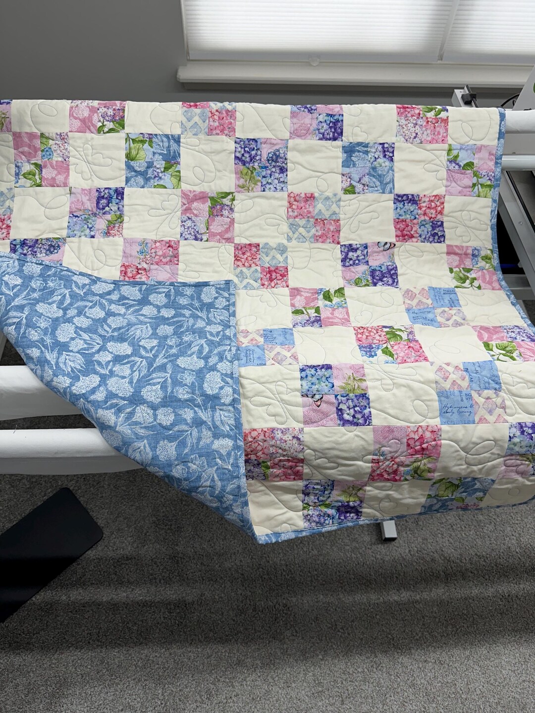 Handcrafted Hydrangea Quilt - Etsy