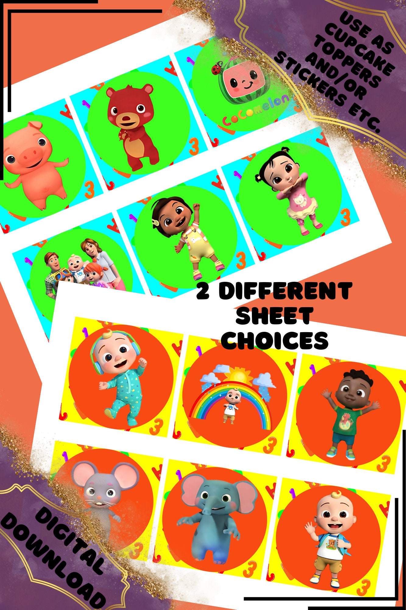 Cocomelon DIY Printable Digital Download Party Favors Pack of 4 9oz ...