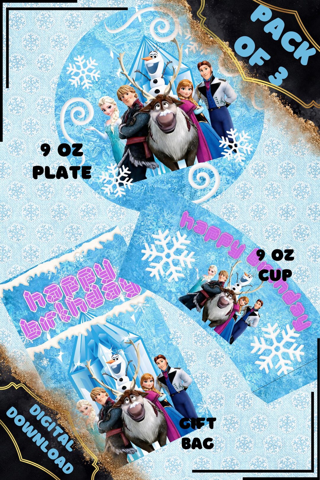 DIY FROZEN Digital Download Printable Party Package for Birthday 9oz ...