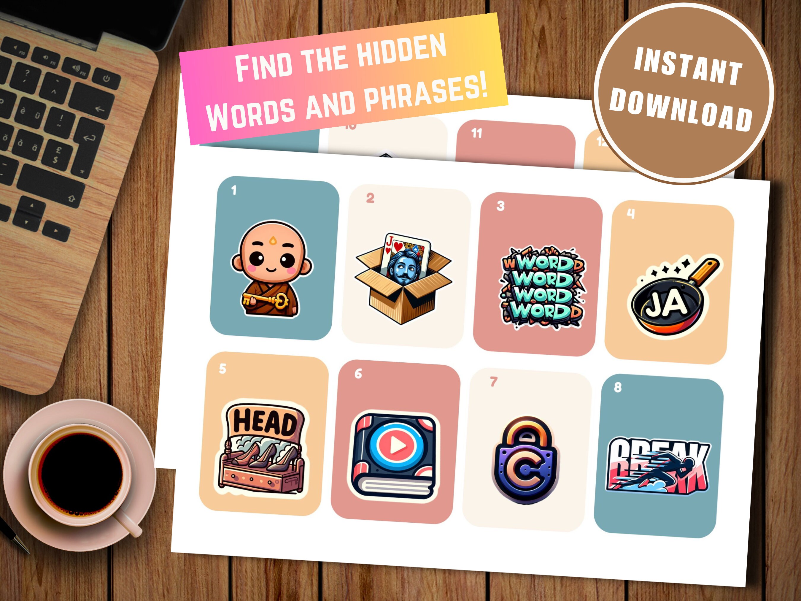 Printable Picture Puzzle, Rebus Puzzle Digital Download, Fun Brain ...