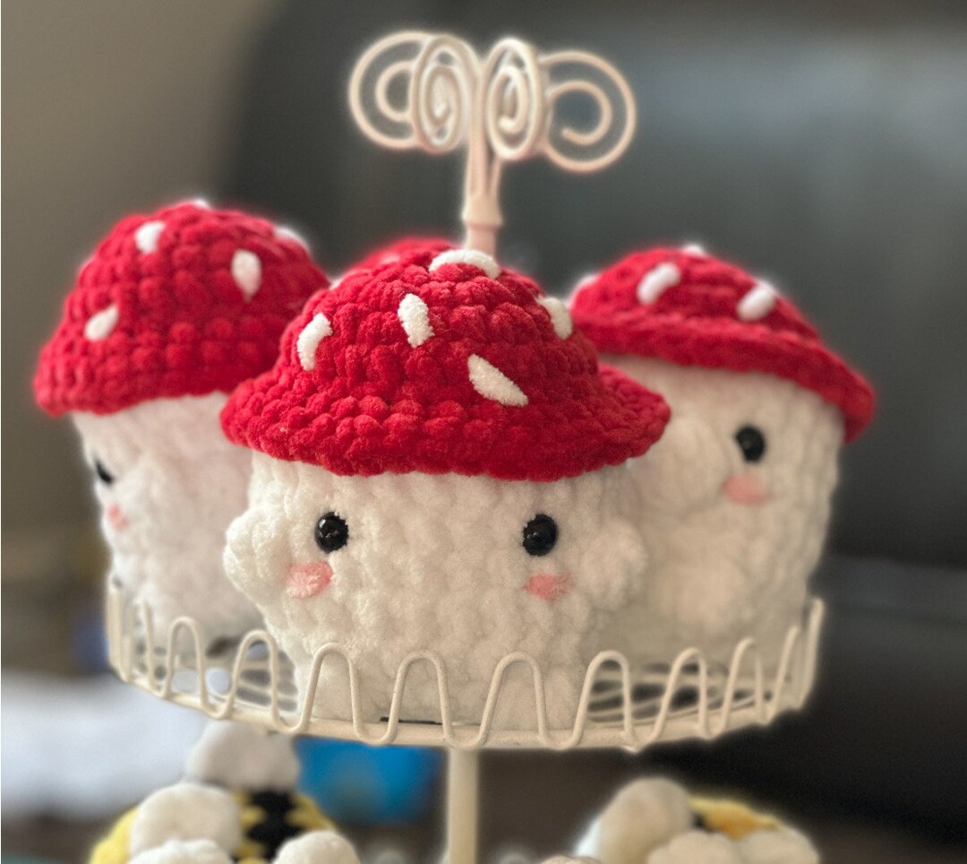 Crochet Mushroom, Cute Toadstool Toy, Birthday Gift for Kids, Kawaii ...