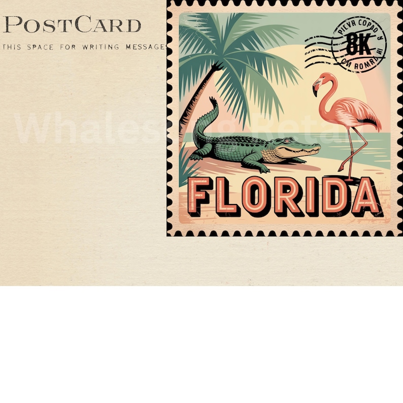 Vintage Florida Stamp PNG Bundle: Sublimation Design (digital Download ...