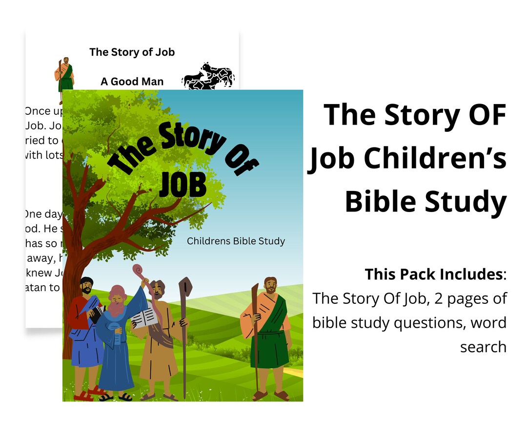 La historia de Job Estudio bíblico para niños imprimible - Etsy México