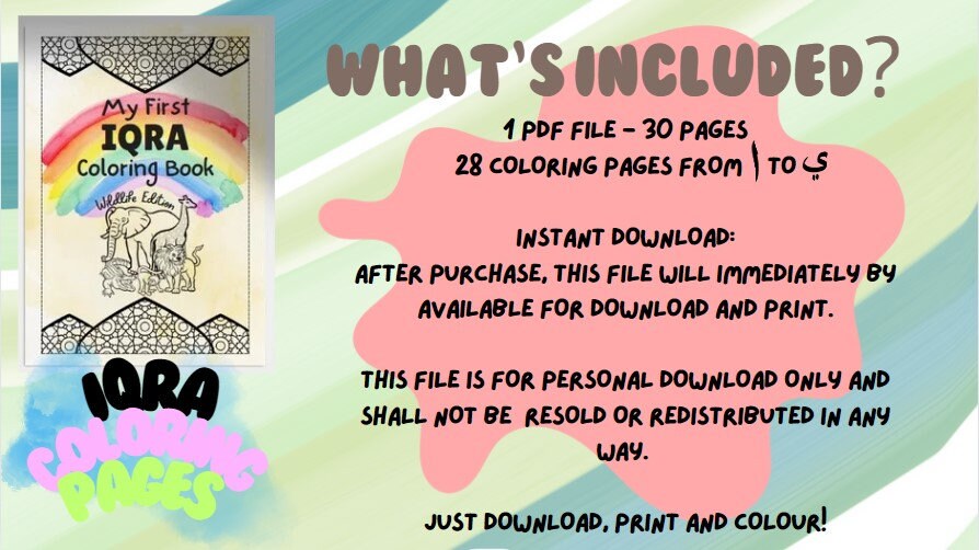 My Very First Iqra Learning and Coloring Book - Etsy