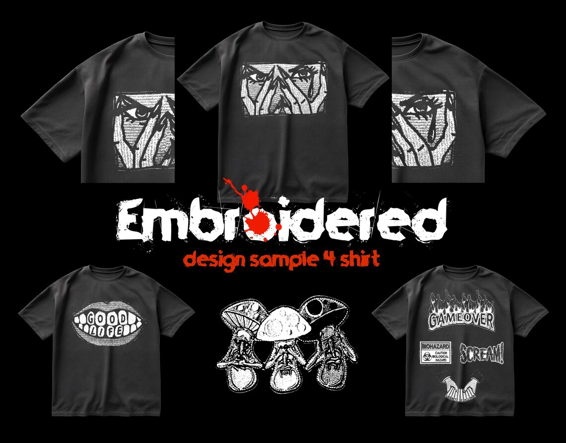 Embroidered Design PNG Assets Pack 60 PNG for Shirt Designing Clothing ...