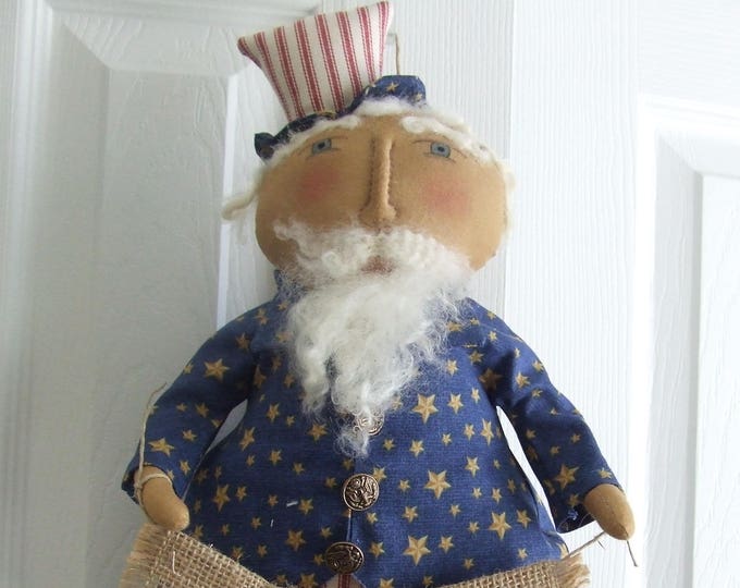 Uncle Sam Doll - Folk Art Uncle Sam Door Doll - Etsy
