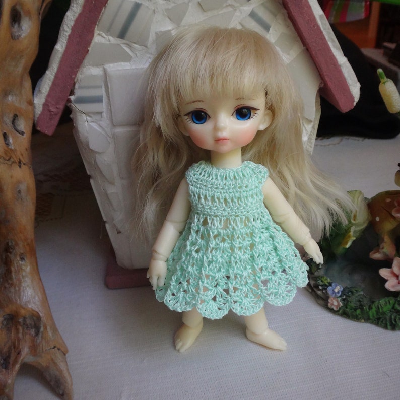Crochet Doll Clothes: 5 Inch BJD Hujoo Dress & Bikini Set - Etsy