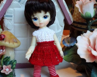 Crochet clothes for 4.7 5 inch BJD Hujoo Doll Dress Empire | Etsy