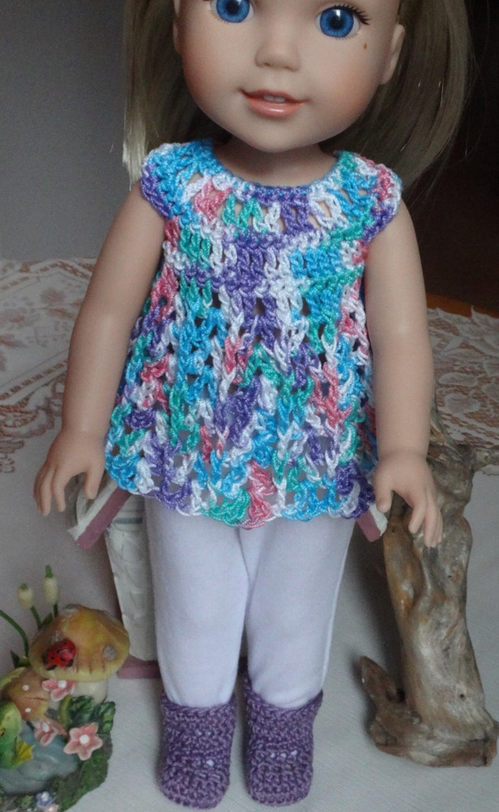 Crochet Outfit 14 Inch AG Wellie Wishers Doll Top and Boots | Etsy