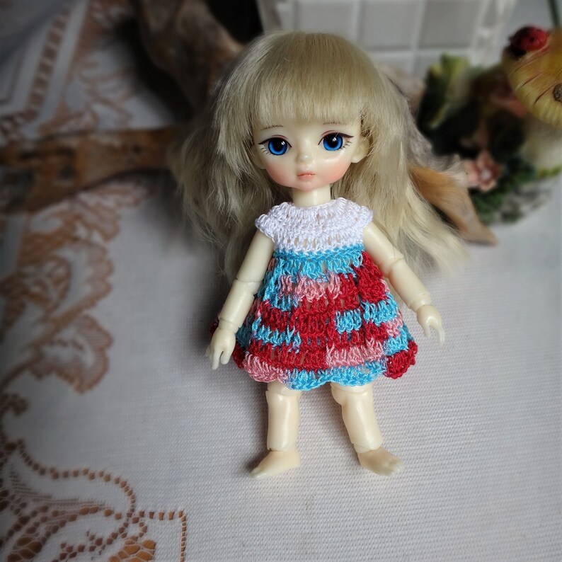 Crochet Clothes for 4.7 5 Inch BJD Hujoo Doll Dress Empire | Etsy