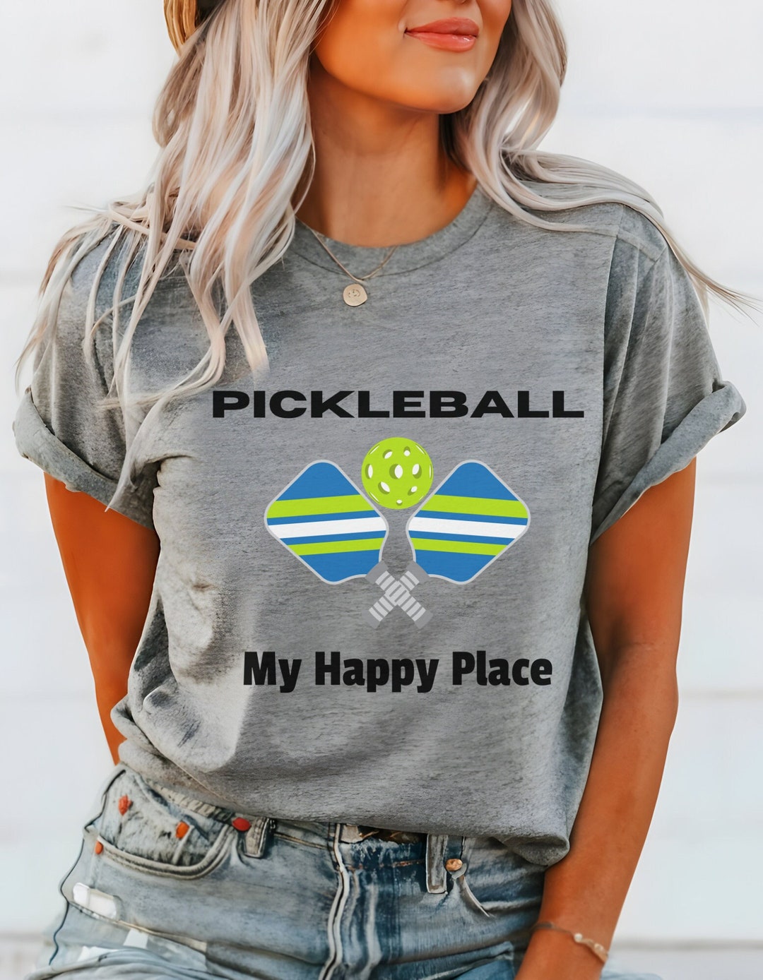 Pickleball Lover Pickleball Tshirt Pickleball My Happy Place Tshirt ...