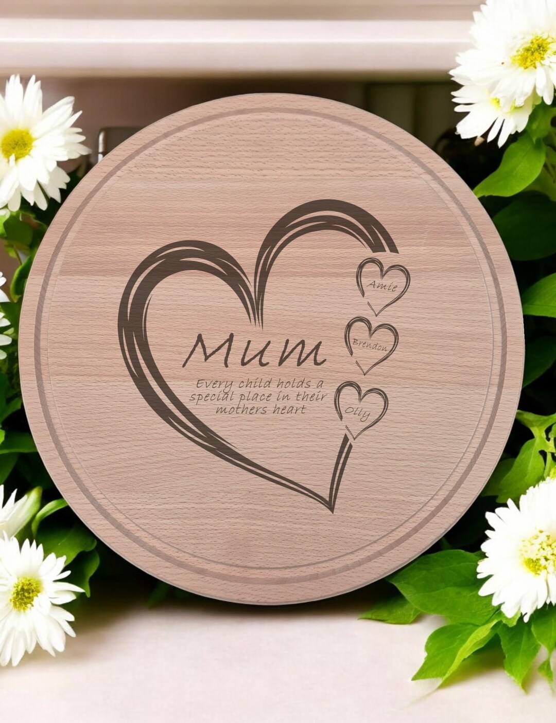 Personalised Engraved Beech Wood Cutting Board - Mother's Day Gift ...
