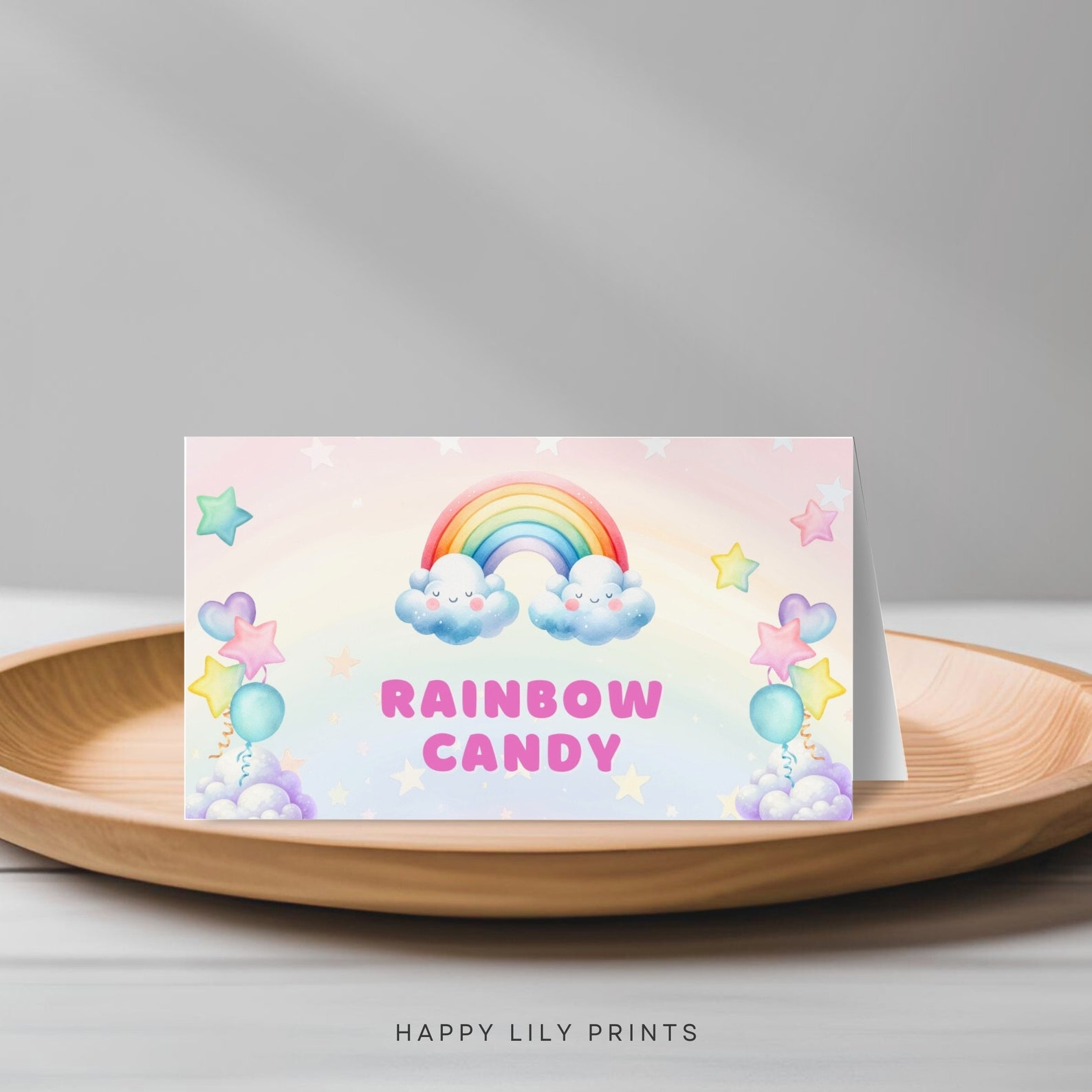 Editable Rainbow Birthday Food Label, Rainbow Party Food Tent Cards ...