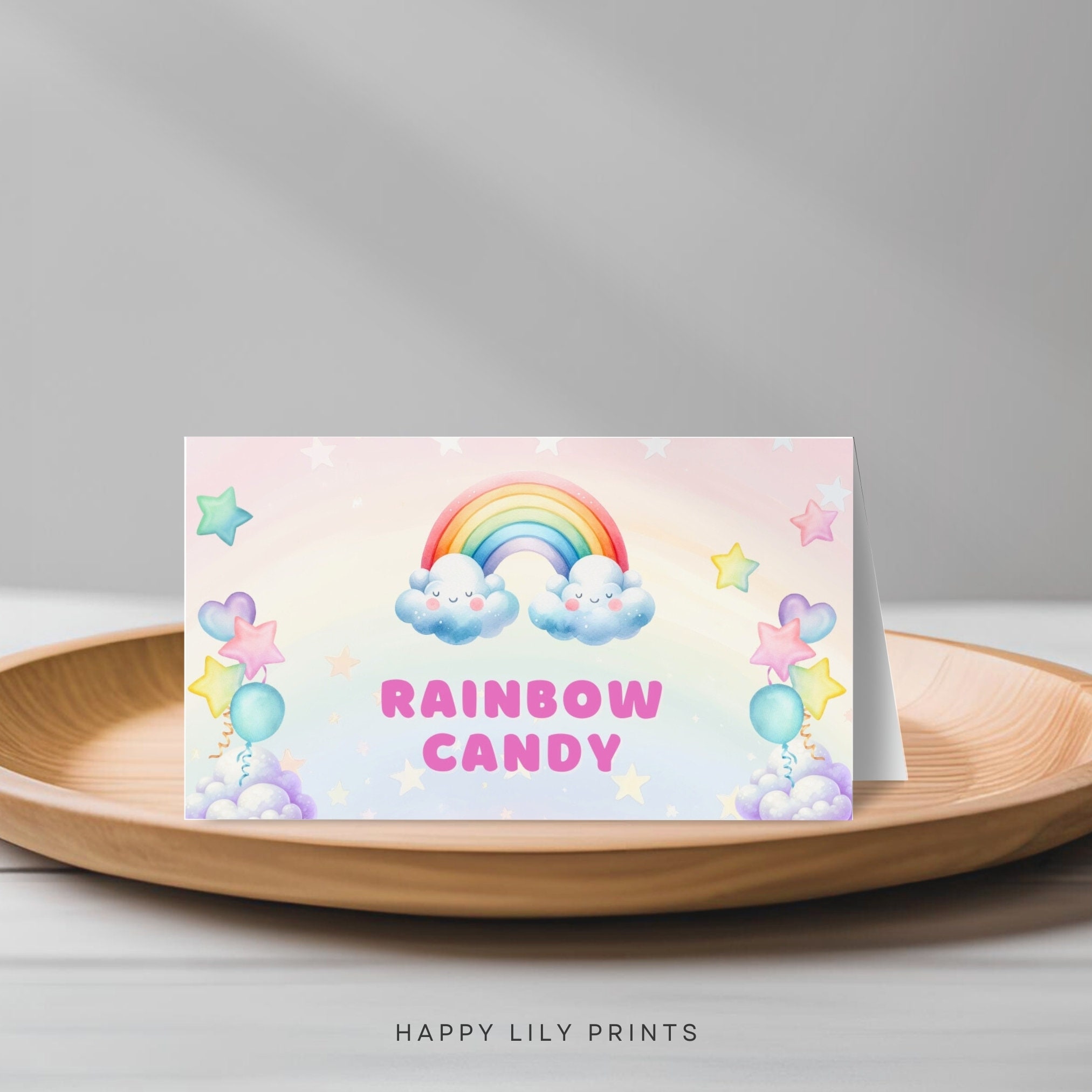 Editable Rainbow Birthday Food Label, Rainbow Party Food Tent Cards ...