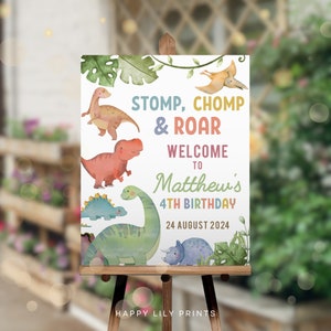 Editable Dinosaur Welcome Sign, Dinosaur Party Sign, Dinosaur Birthday ...