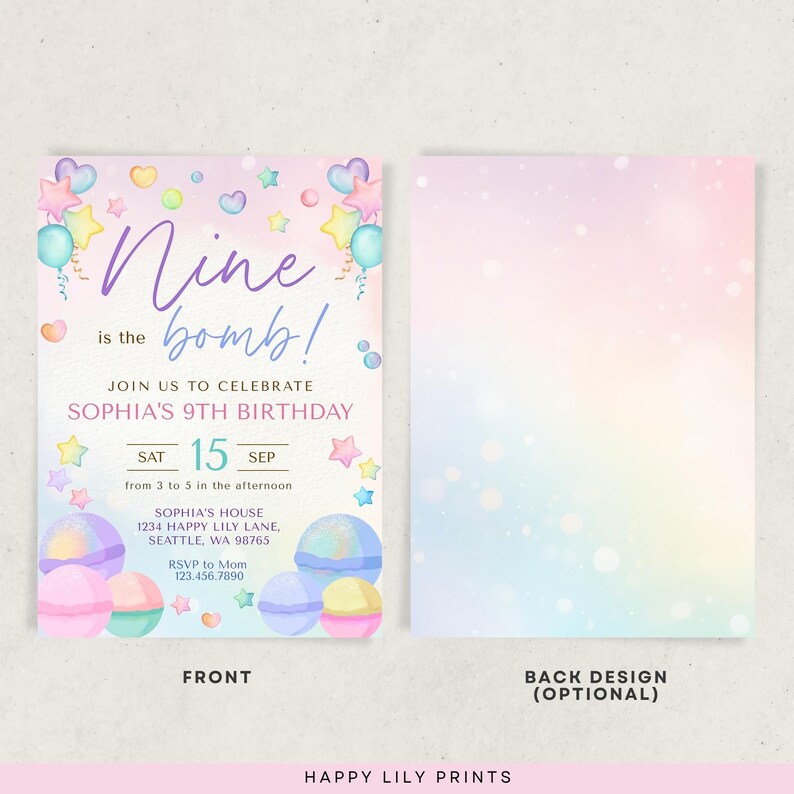 Bath Bomb Birthday Invitation, Spa Birthday, Editable Template Bath ...