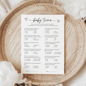 Baby Shower Trivia Games, Baby Trivia Games, Baby Shower Trivia ...