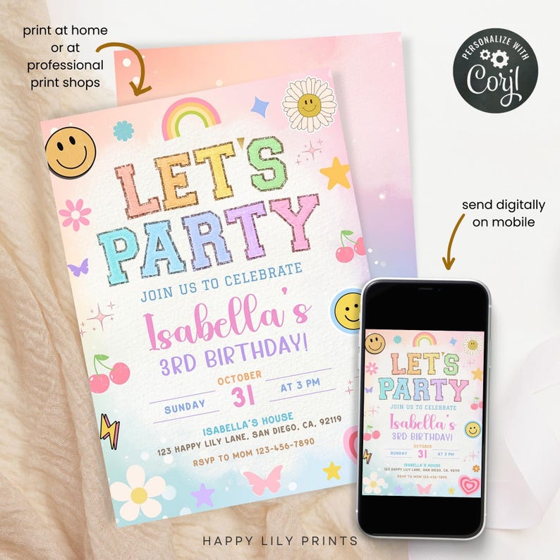 Varsity Patch Birthday Invitation, Patch Letter Birthday Invite, Patch ...