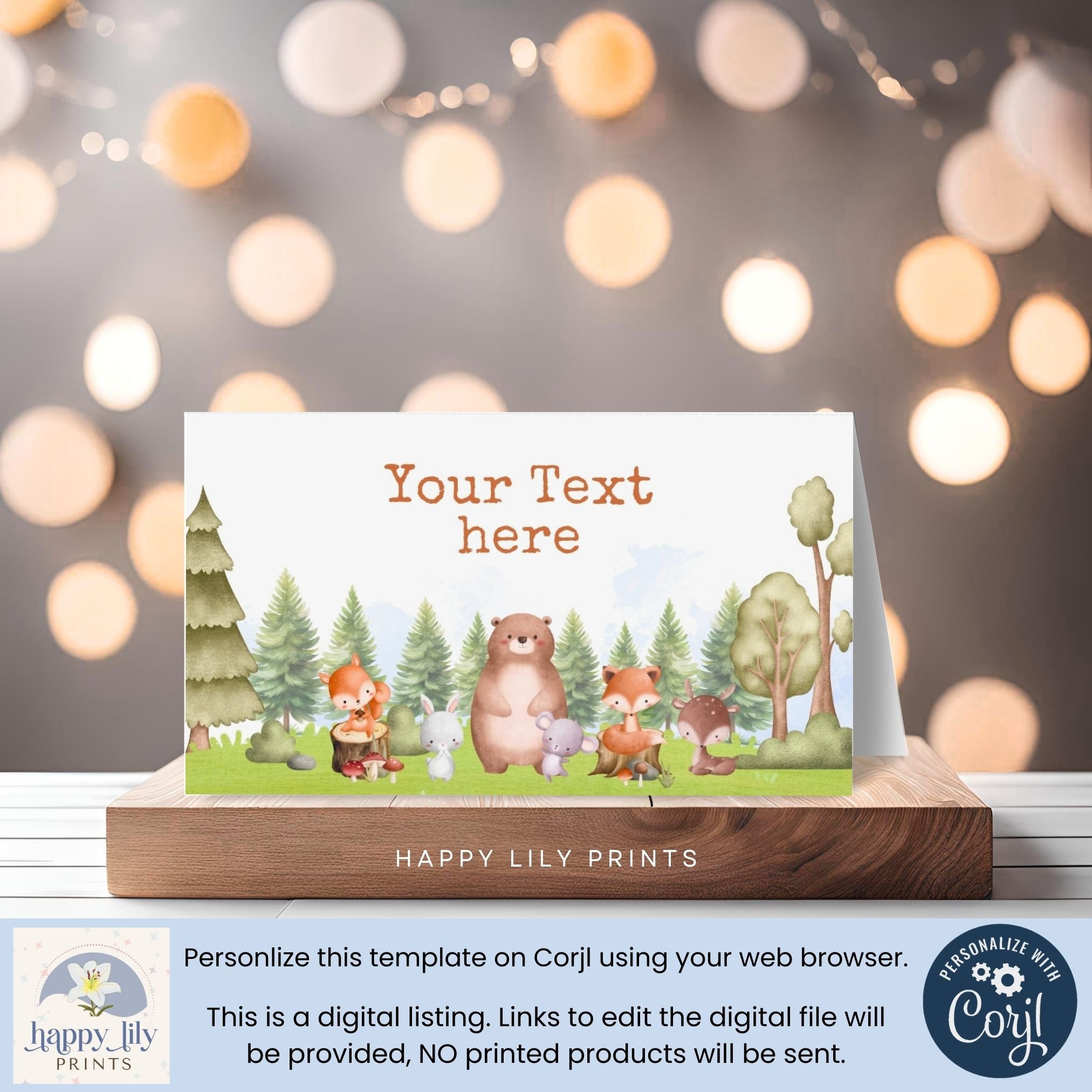 Editable Woodland Birthday Food Label, Woodland Party Food Tent Cards ...