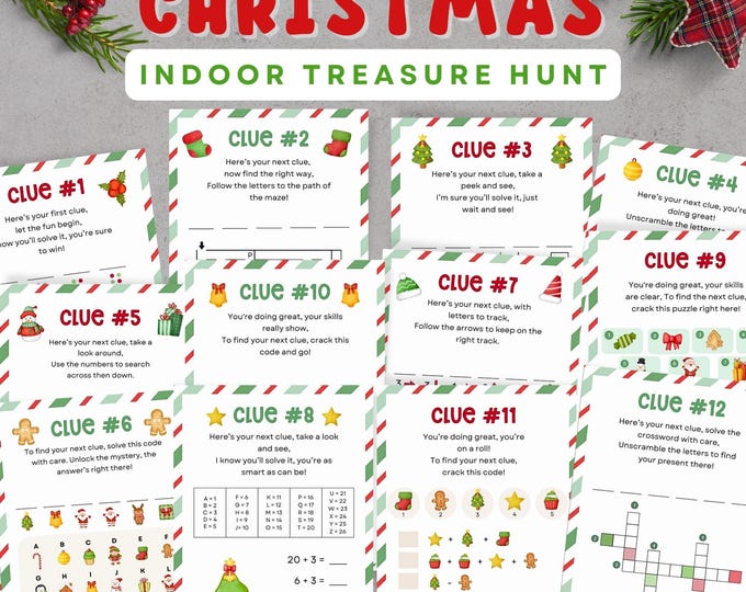 Indoor Christmas Treasure Hunt #2 for Older Kids | Christmas Scavenger ...