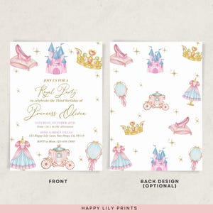 Princess Party Birthday Invitation, Editable Princess Birthday, Four ...