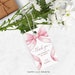 Pink Bow Thank You Tag, Editable Pink Bow Party Favors Tag, Minimalist ...