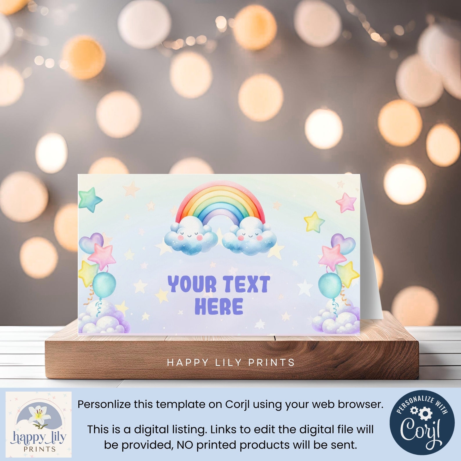 Editable Rainbow Birthday Food Label, Rainbow Party Food Tent Cards ...