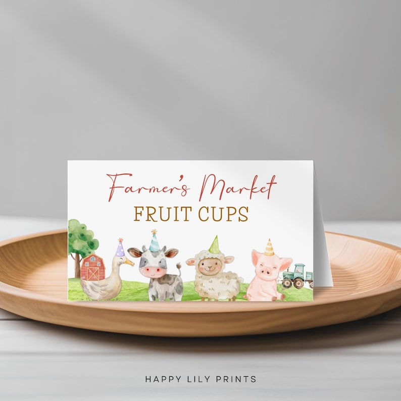Farm Theme Birthday Food Tents, Editable Farm Animals Food Labels ...