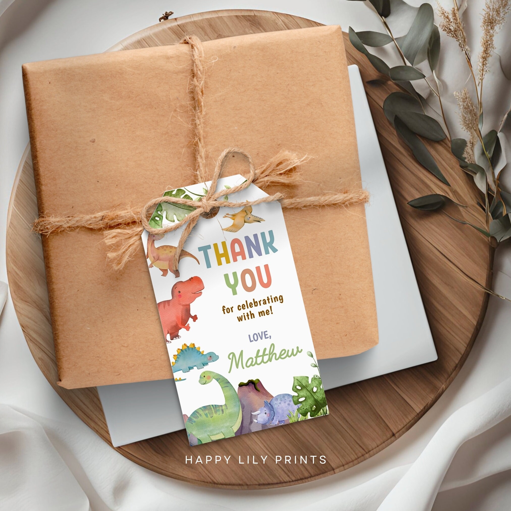 Editable Dinosaur Thank You Tag, Dinosaur Party Favors Tag, Dinosaur ...