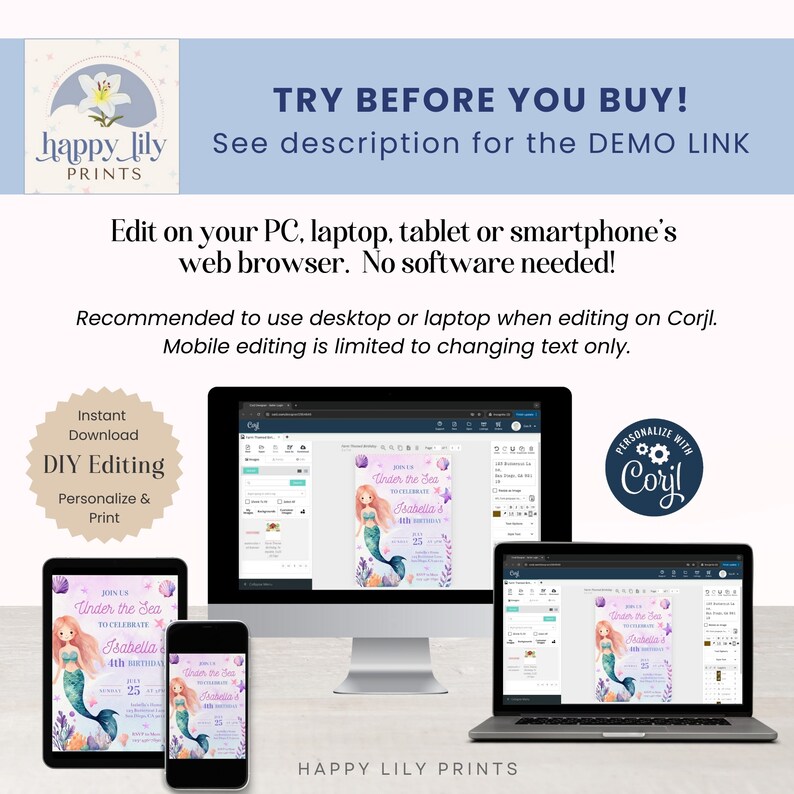 Editable Mermaid Birthday Food Label, Mermaid Party Food Tent Cards ...