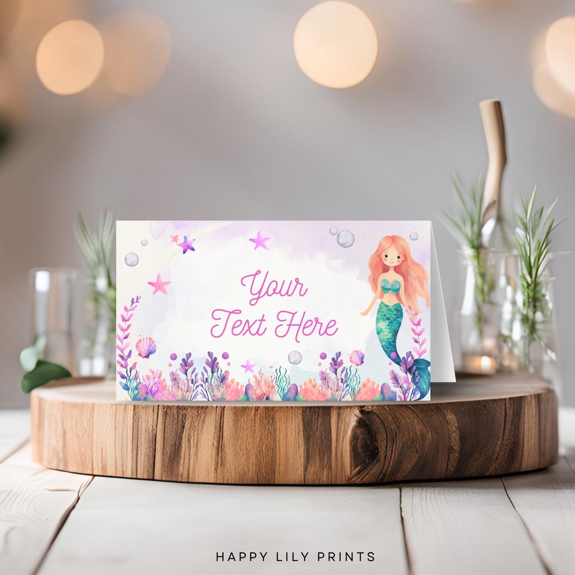 Editable Mermaid Birthday Food Label, Mermaid Party Food Tent Cards ...