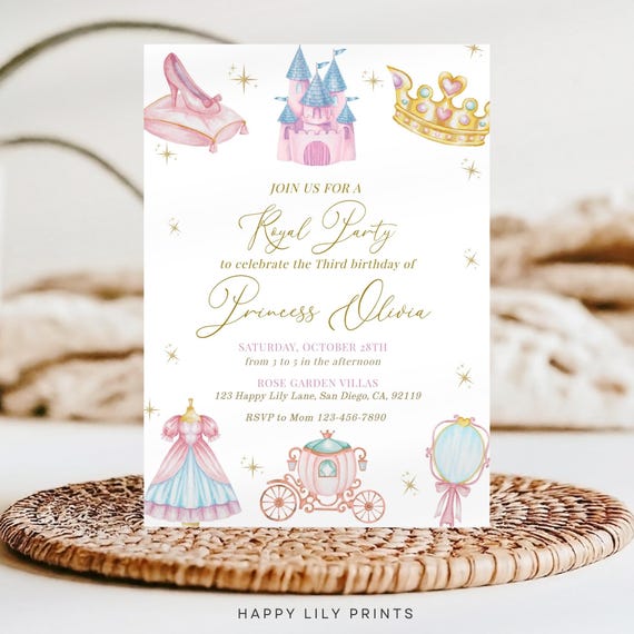 Homemade Princess Party Invitations