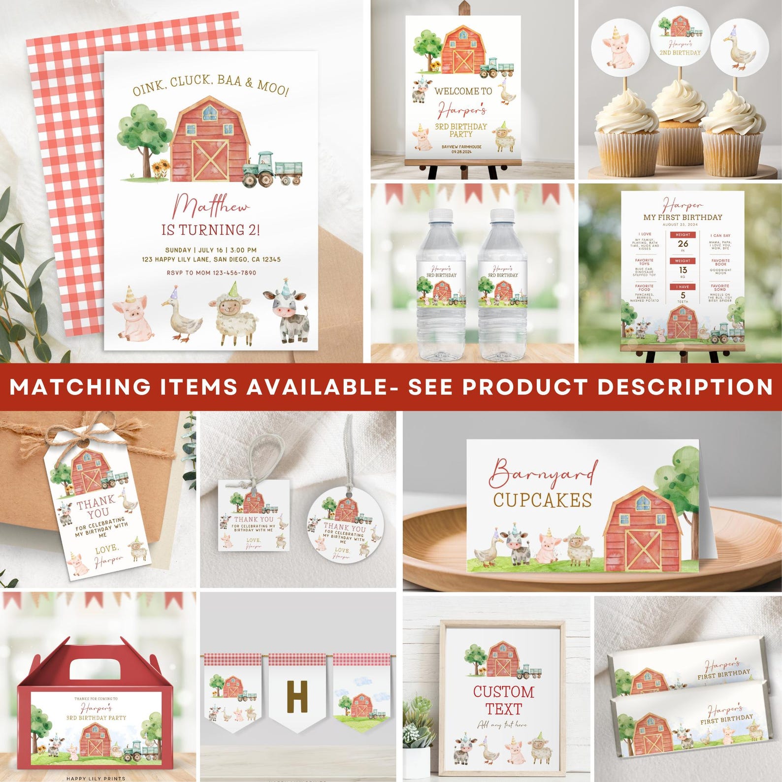 Farm Animal Birthday Coloring Placemat, Farm Party Favor, Farm Coloring ...