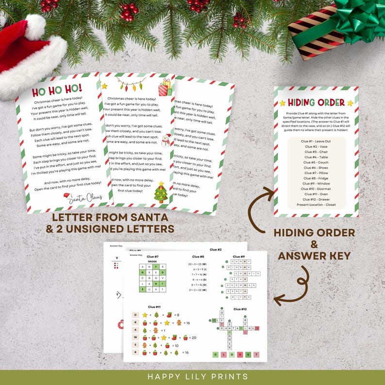 Christmas Treasure Hunt for Older Kids, Indoor Christmas Game ...