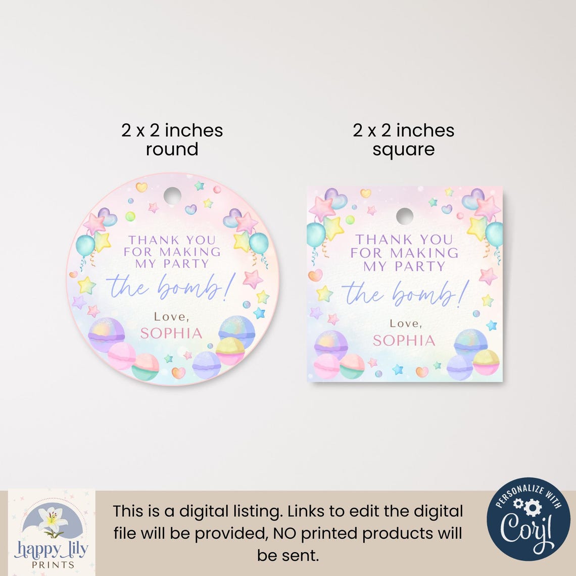 Bath Bomb Birthday Party Favor Tags, Editable Template Bath Bomb Making ...