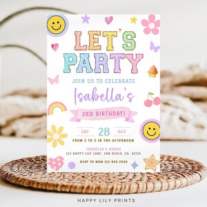 Varsity Patch Birthday Invitation, Patch Letter Birthday Invite, Patch ...