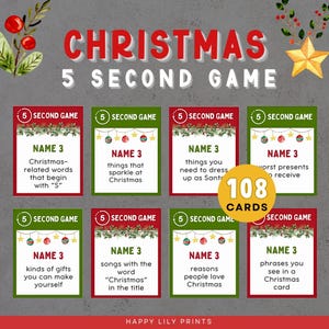 5 Second Christmas Game, Christmas Party Game, Adult Christmas Game ...