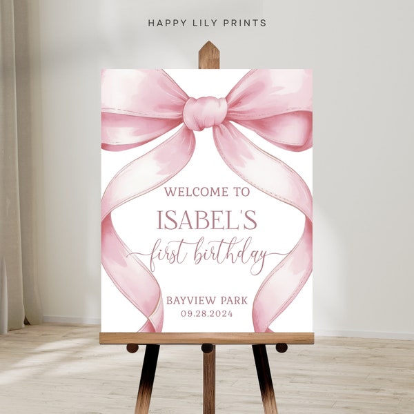 Girls Just Wanna Be ONE Invite, Pink Bow Invitation for Birthday 1st ...