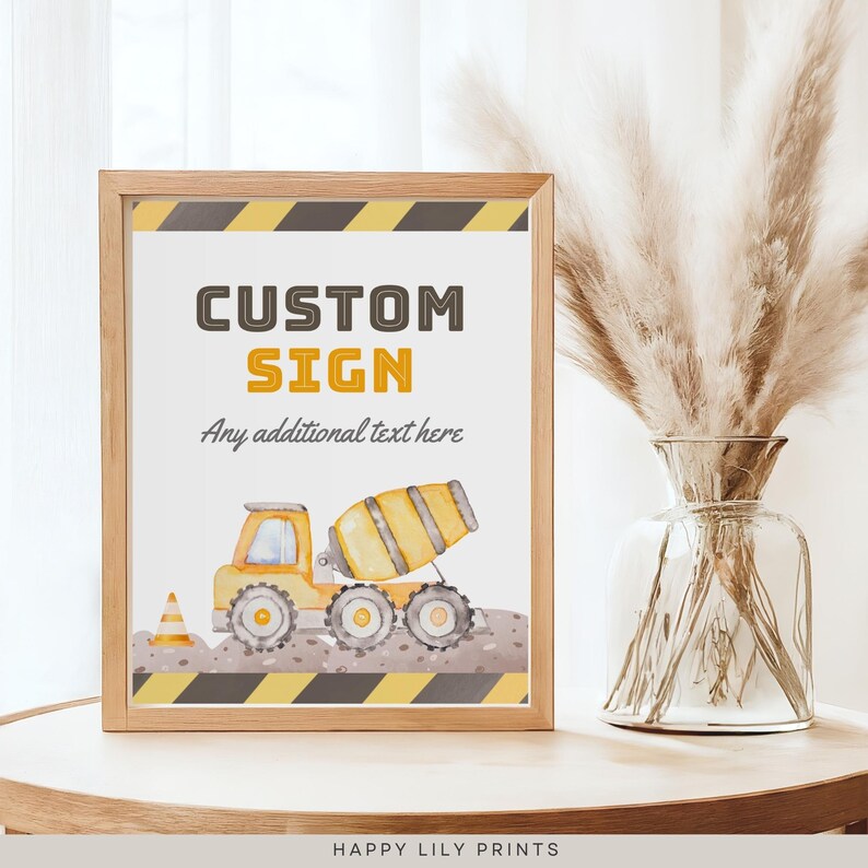 Editable Construction Party Signs Bundle, Construction Birthday Food ...