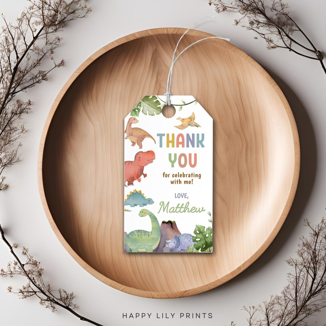 Editable Dinosaur Thank You Tag, Dinosaur Party Favors Tag, Dinosaur ...