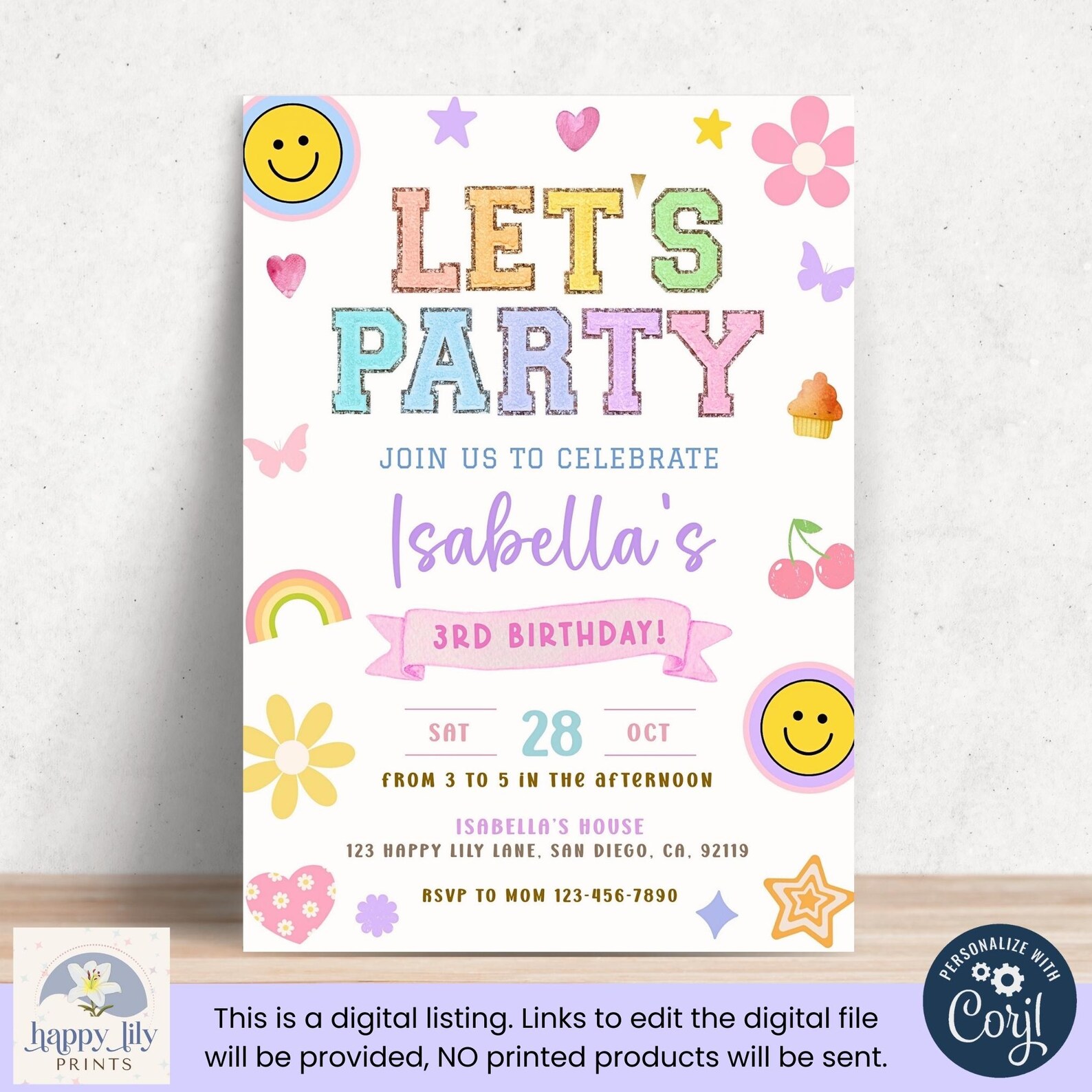 Varsity Patch Birthday Invitation, Patch Letter Birthday Invite, Patch ...