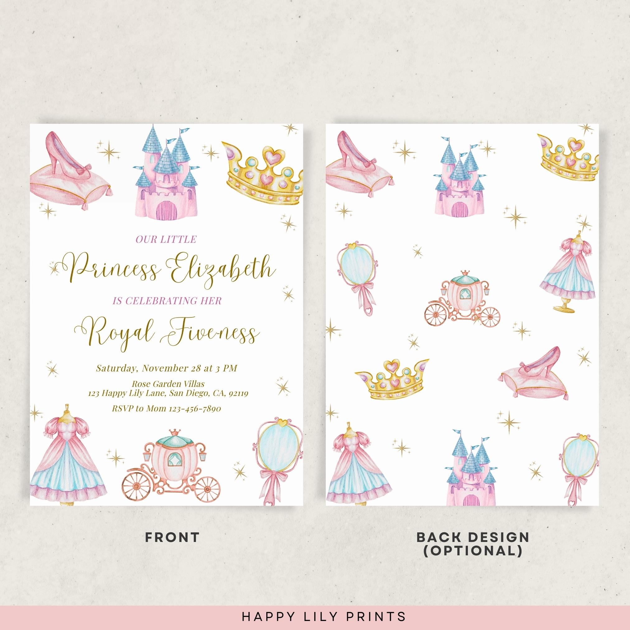 Royal Fiveness Birthday Invitation, Princess Birthday, Her Royal ...