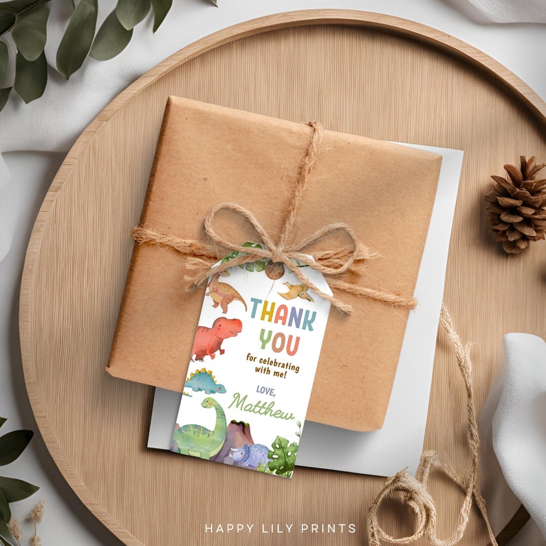 Editable Dinosaur Thank You Tag, Dinosaur Party Favors Tag, Dinosaur ...