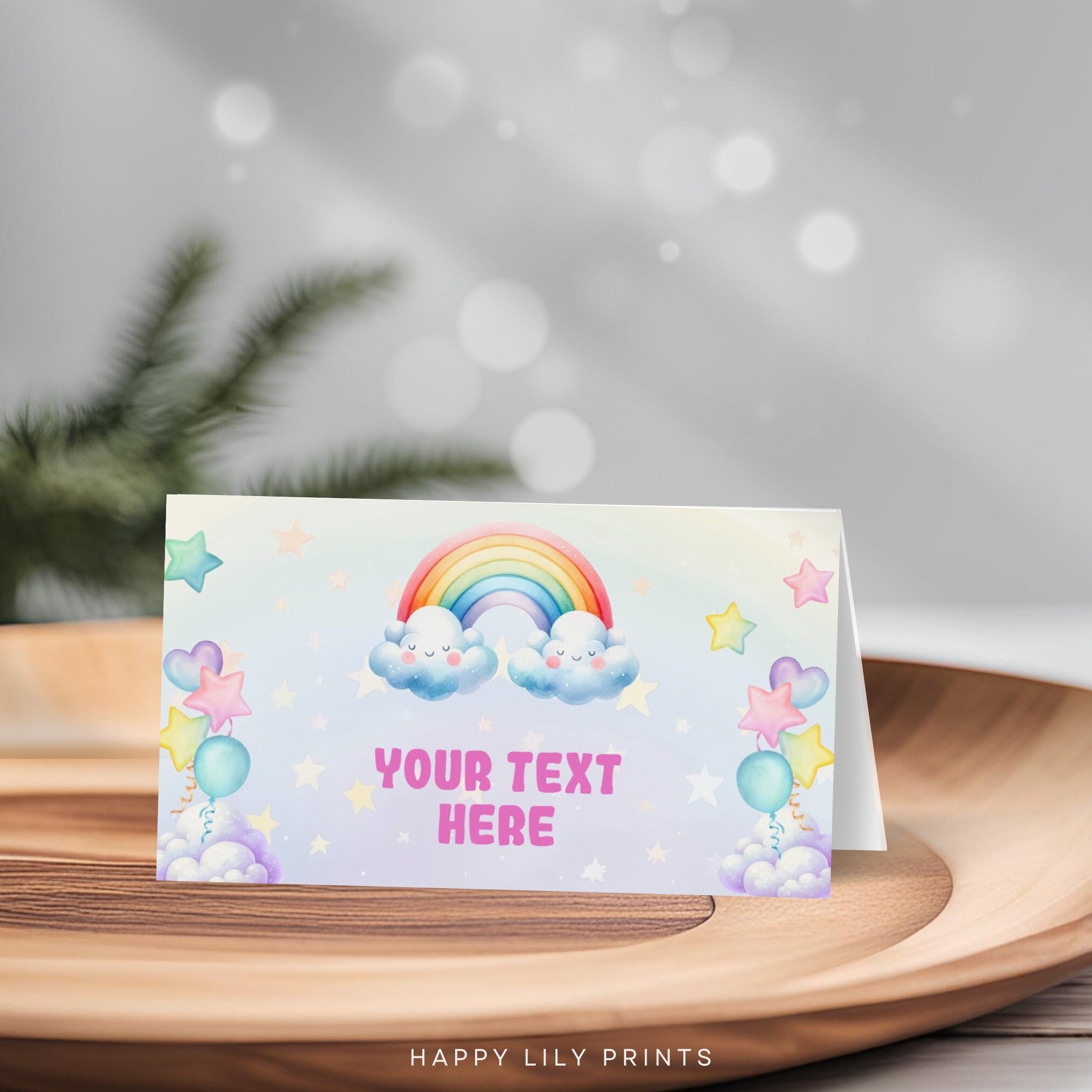 Editable Rainbow Birthday Food Label, Rainbow Party Food Tent Cards ...