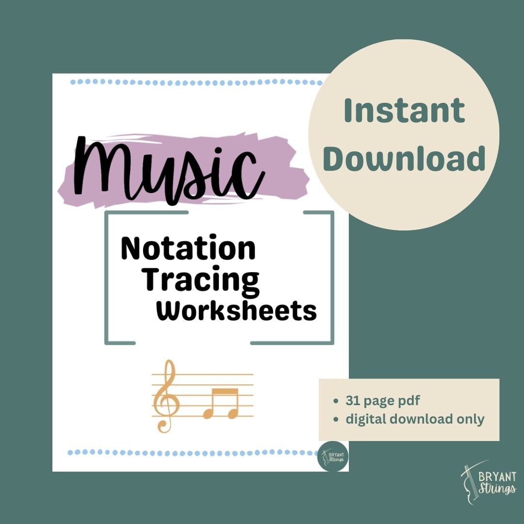 Music Notation Tracing Worksheets - Etsy