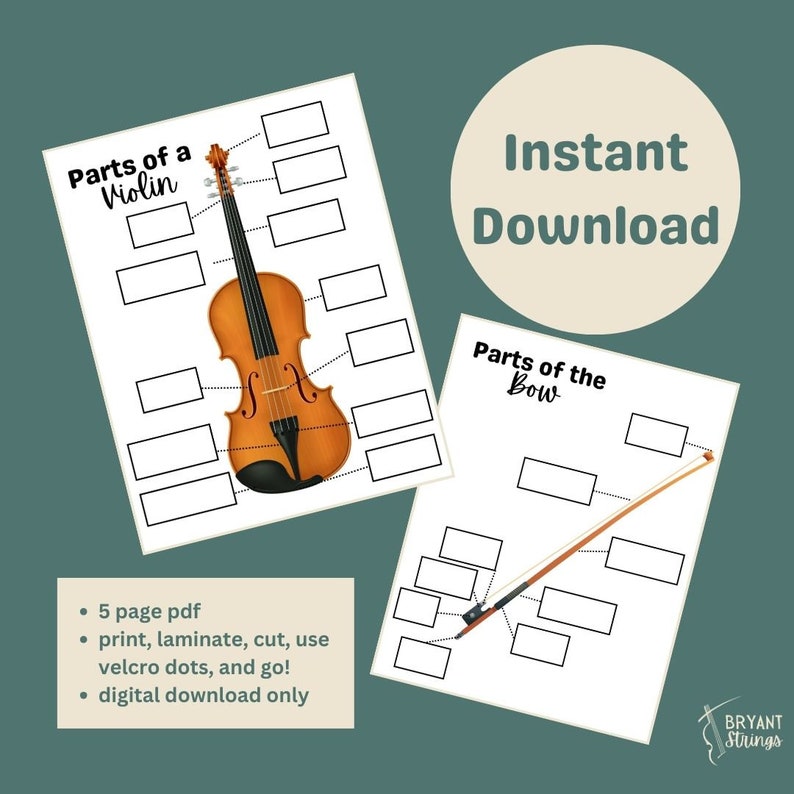 Violin and Bow Matching Activity | Music Education | Beginner Violin ...