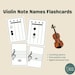 Violin Note Name Flashcards | First Position Finger Placements | Note ...
